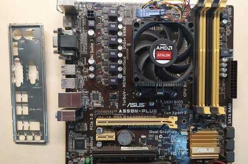 Asus A55BM-plus FM2+, AMD Athlon X4 740, кулер