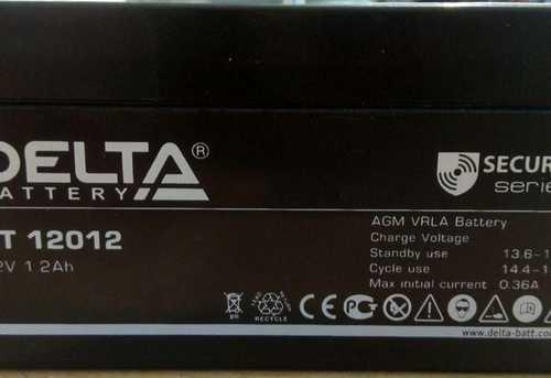 Аккумулятор delta DT 12012. 12V 1.2 Ah