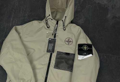 Мужской бомбер Stone Island с капюшоном