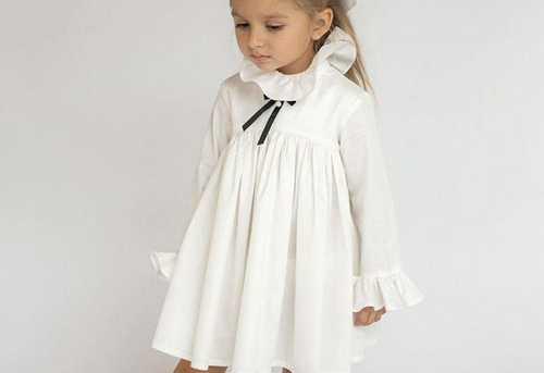 Нарядное платье для девочки белое 128