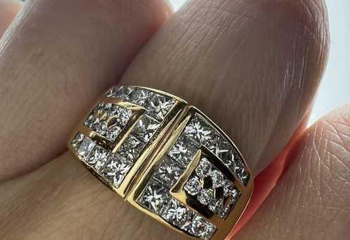 Золотое кольцо с бриллиантами 750 пр 1,50 карата