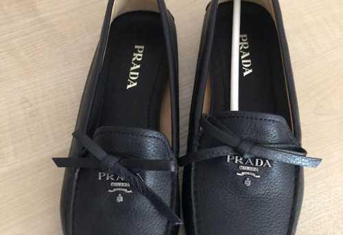 Мокасины Prada, черные, новые, оригинал