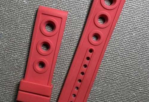 Красный ремешок для часов Breitling 22mm