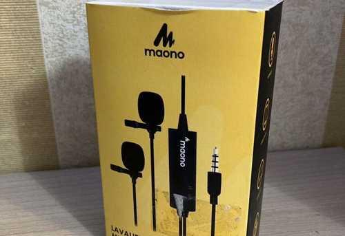 Микрофон петличный сдвоенный Maono AU-200