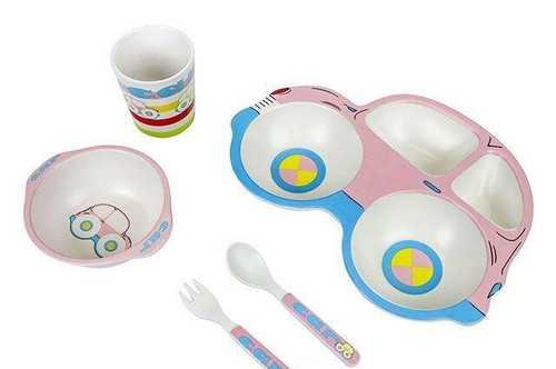 Набор детской посуды Машинка 5 предметов фиол
