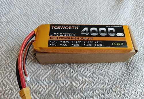 Аккумулятор lipo 2s 4000 mAh 60C 7.4 tcbworth