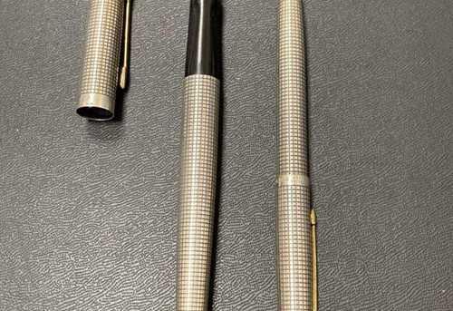 Серебрянная перьевая и шариковая ручки