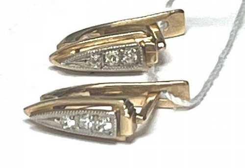 Золотые серьги с бриллиантами (28190)