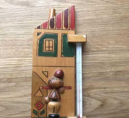 Термометр комнатный СССР деревянный
