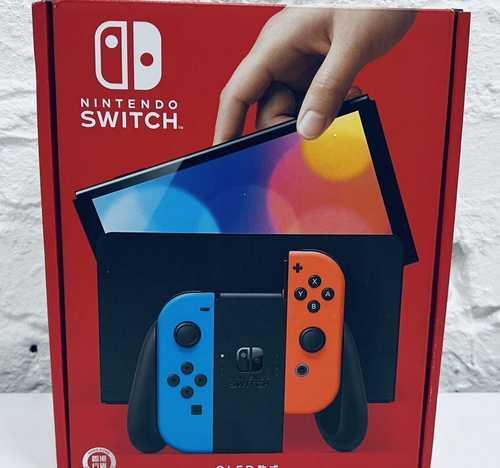 Игровая консоль Nintendo Switch oled (неоновый син