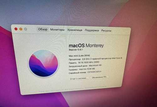 Mac Mini mgen2 i5 2018 г.в. 16 Гб озу на гарантии