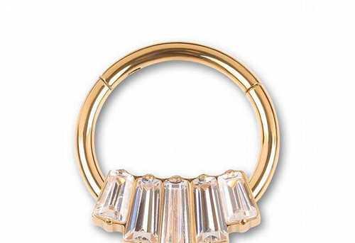 Кольцо кликер 1.2 мм Сталактит Steel Diamond Gold
