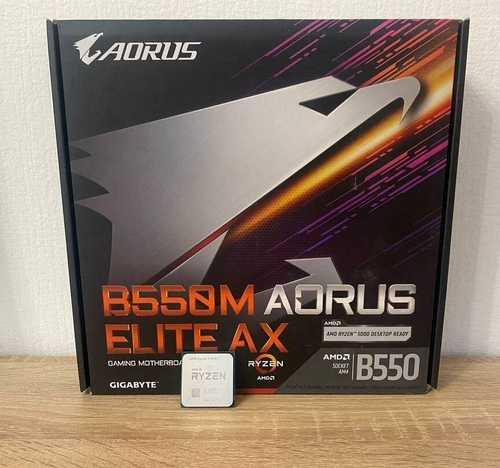 Комплект Ryzen 5 5600   gigabyte B550M aorus elite