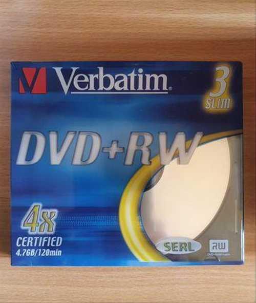 Диски DVD+RW Verbatim 4.7Gb 4x Slim Case 3шт
