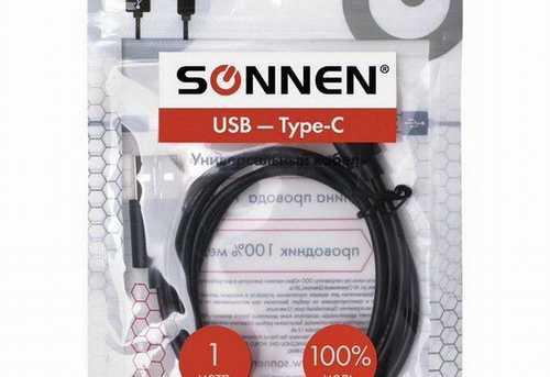 Кабель USB sonnen USB A 2.0-Type-C, 1 м, медь, для