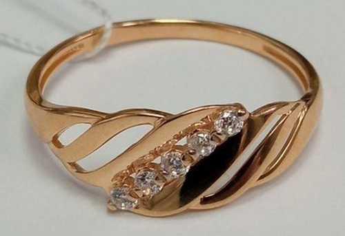 Золотое кольцо с фианитами(10130)