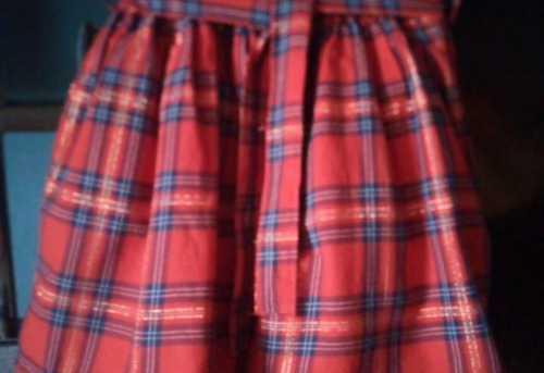 Дет.юбка с пелериной в шотландском стиле 110-116см