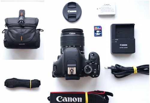 Фотоаппарат Canon 600d (пробег 8500)kit +сумка/8гб