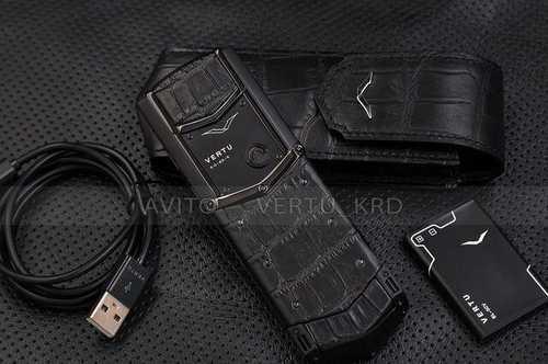 Vertu Signature Black крокодил