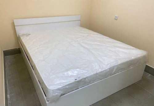 Кровать двуспальная Вегас белый глянец 1,6 м