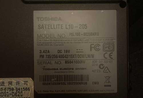 Toshiba Satellite L10-205 на запчасти