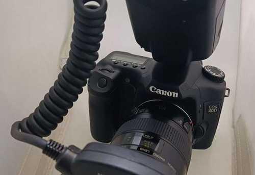 Фотоаппарат Canon 40D+Canon 100mm F 2,8+YN 14EX