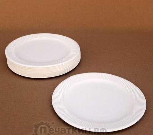 Бумажные тарелки белые