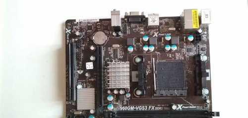 Материнская плата ASRock 960GM-VGS3 FX (Сгоревшая)