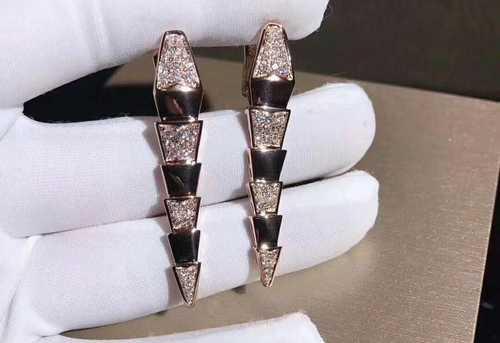 Булгари серьги Serpenti Viper 1.01ct