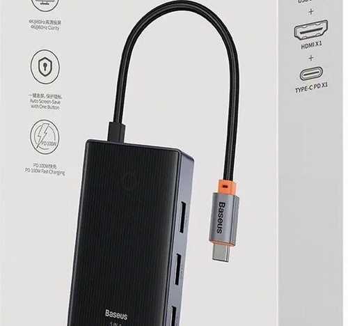 USB-хаб Baseus 5 в 1 4K 60 гц PD 100w