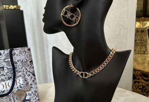 Серьги подвеска чокер браслет Dior