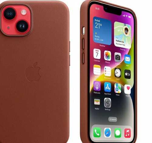 Оригинал Leather Case MagSafe на iPhone 14 Umber