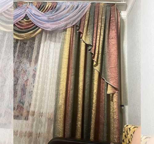 Шторы с ламбрекеном бу