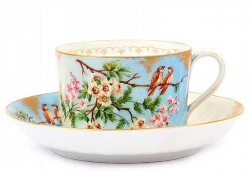 Чайная пара "Весенний мотив" Фарфор Гарднер 19 век