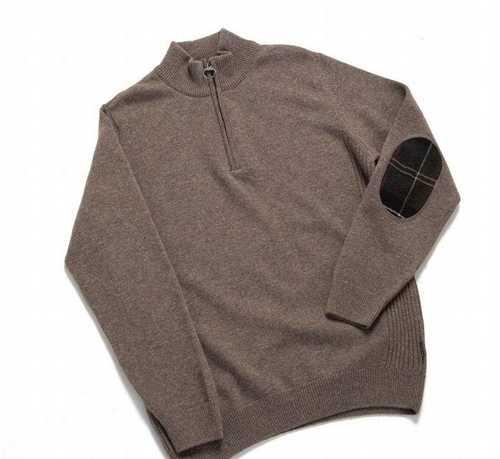 Мужской теплый коричневый шерстяной свитер Barbour