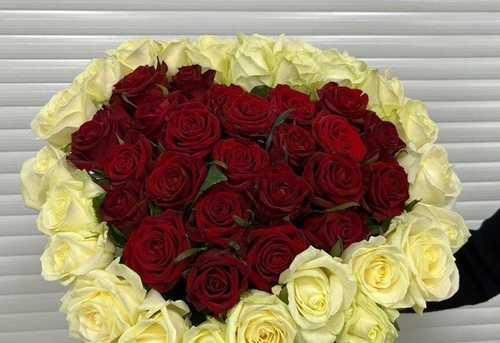 Букеты из роз в форме сердце от 51 розы