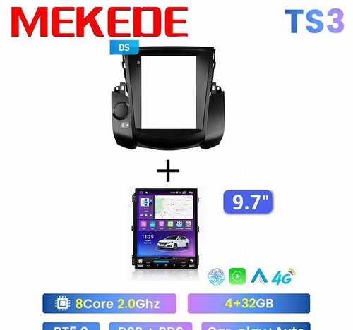 Магнитола 9.7 дюйма Toyota RAV4 3 XA30 DS 2005-2013 Mekede TS3 4 32G carplay