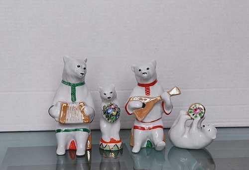Комплект цирковые медведи статуэтки Дулево