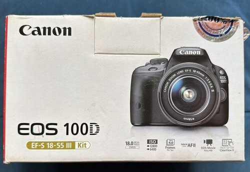 Зеркальный фотоаппарат canon 100D
