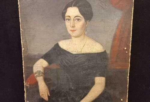 Старинная картина женский портрет