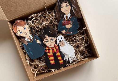 Набор деревянных елочных игрушек Гарри Поттер