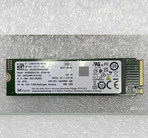SK Hynix 256GB SSD BC511 NVMe HFM256gdjtni-82A0A
