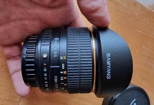 Samyang 8mm f/3.5 Fish-eye Pentax. Новый