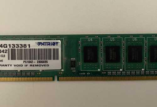 Оперативная память Patriot PSD34G133381 4 гб DDR3