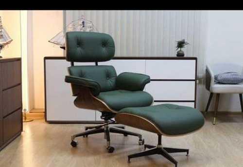 Кожаное кресло для руководителя Eames зелёное
