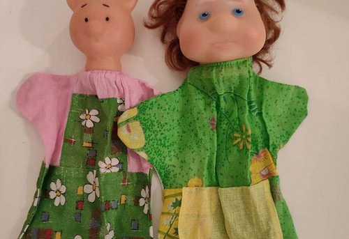 Кукольный театр куклы перчатки бабушка и поросёнок