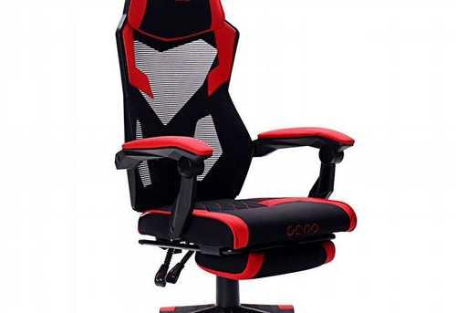Игровое кресло из ткани черно-красное