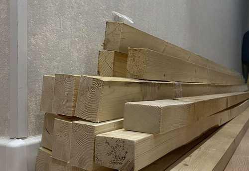 Рейка деревянная 40х60 мм, 2.55 м
