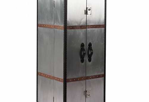 Металлический дизайнерский шкаф с кожаной отделкой