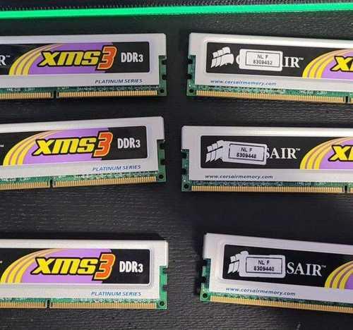 Оперативная память corsair ddr3 xms3 6GB(3x2GB)